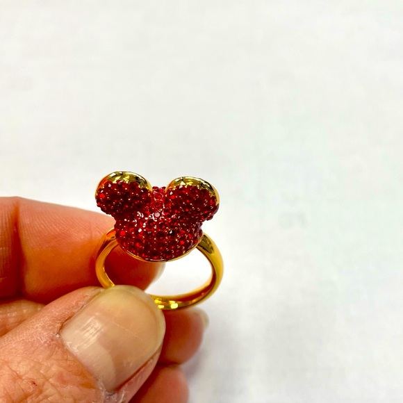 Disney | Jewelry | Disney Couture Mickey Mouse Ears Hat Red Crystal ...